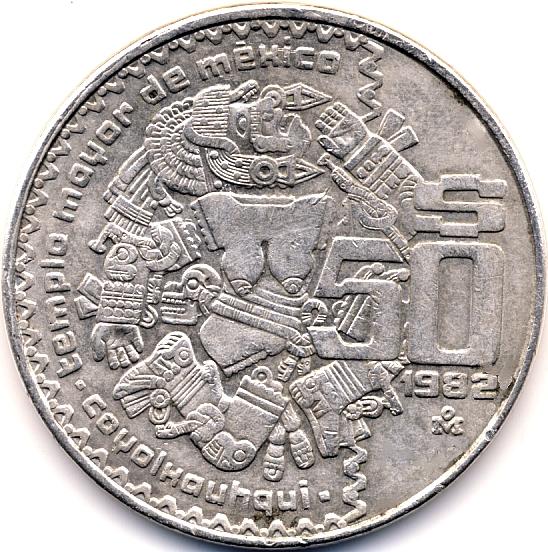 1982 Mo MEXICO 50 PESOS UNCIRCULATED COIN 1982 Mo MEXICO 50 PESOS UNCIRCULATED COIN