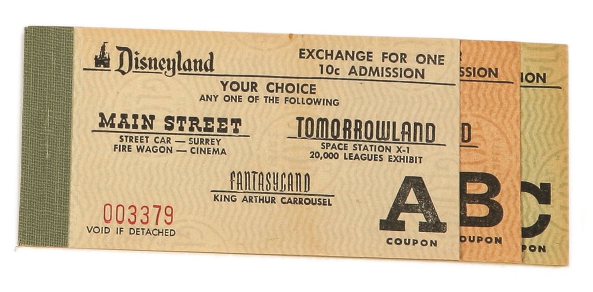 Original Disneyland Tickets