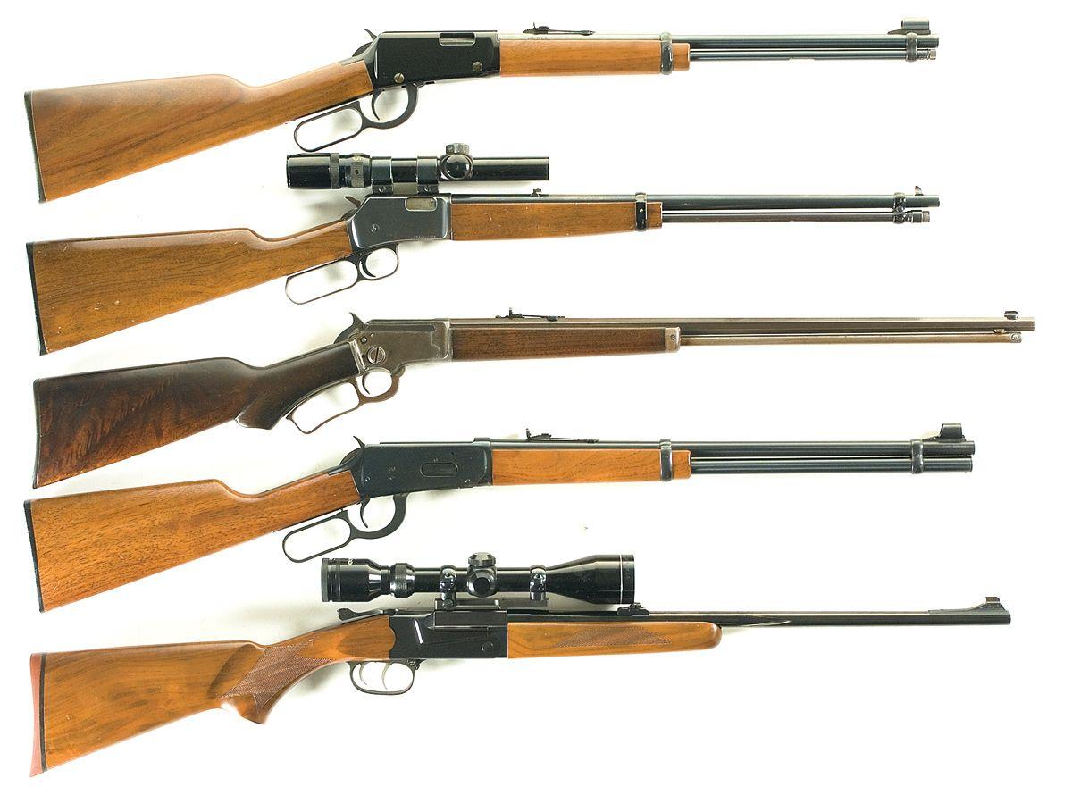 Five Rifles -A) Henry Lever Action .22 Rifle B) Browning Model BL 22 ...